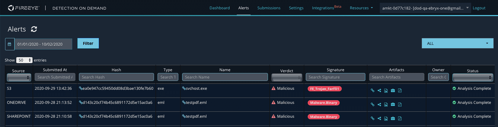 DOD Portal | FireEye Developer Hub