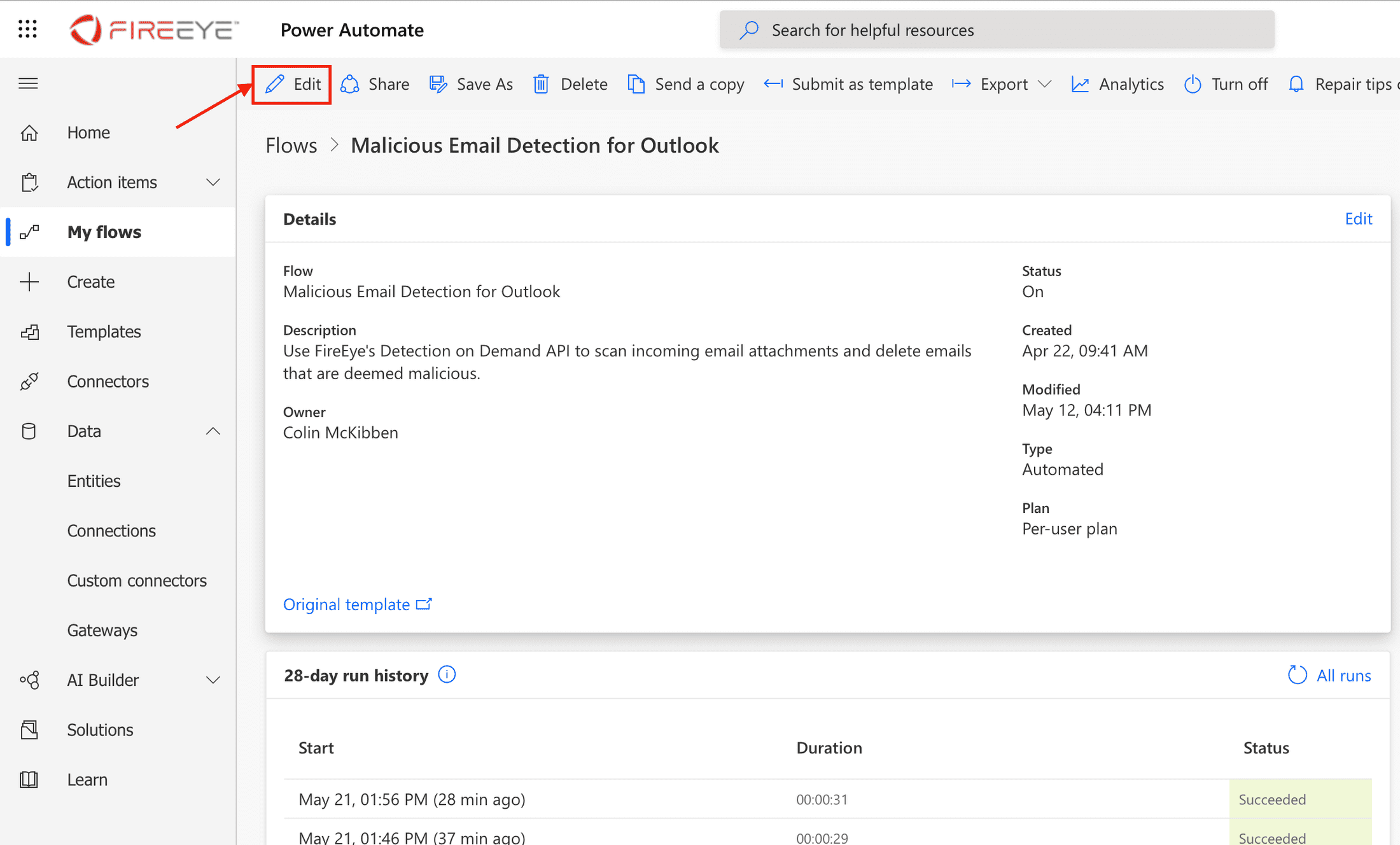 Integrating via Microsoft Power Automate | FireEye Developer Hub